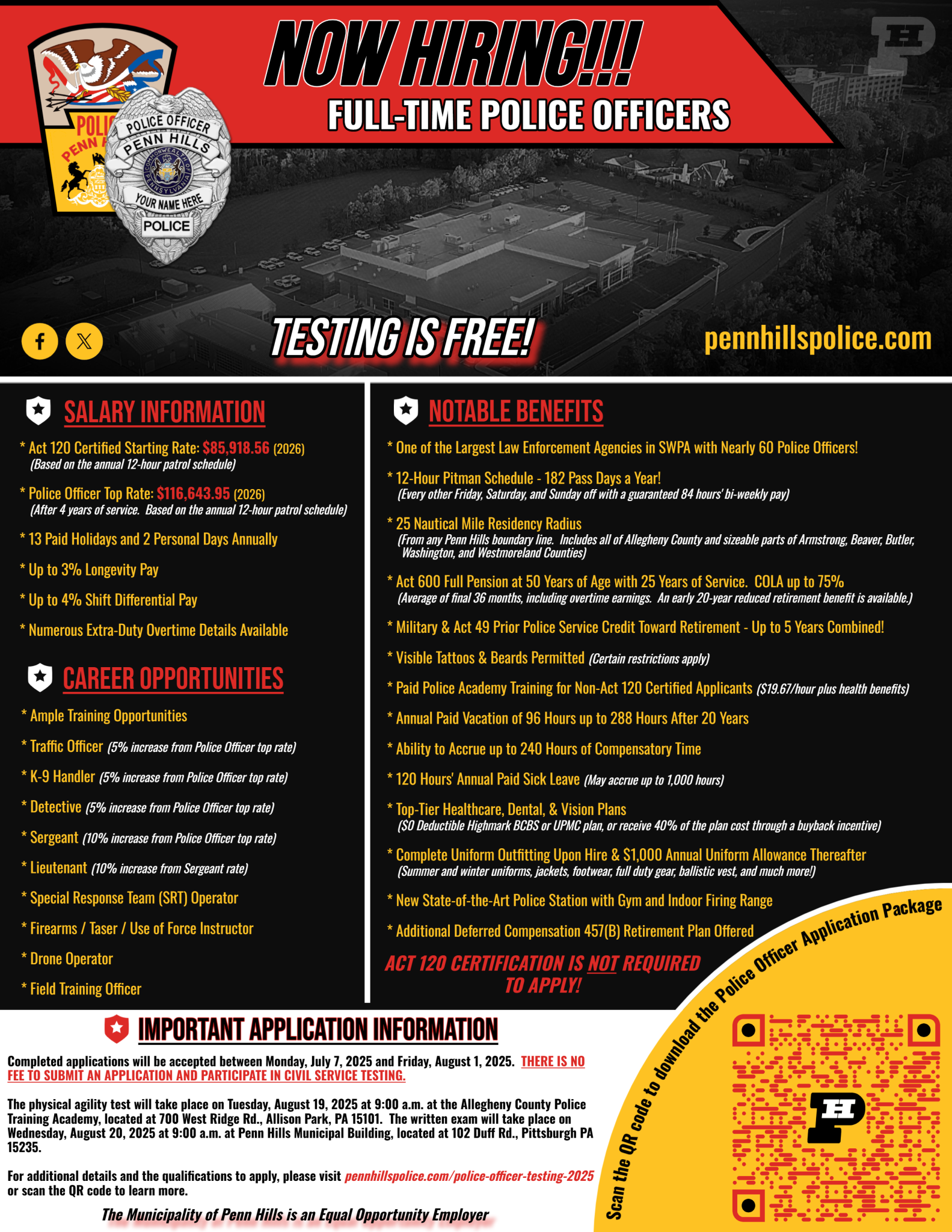 We’re Hiring Police Officers! | Penn Hills Police Department